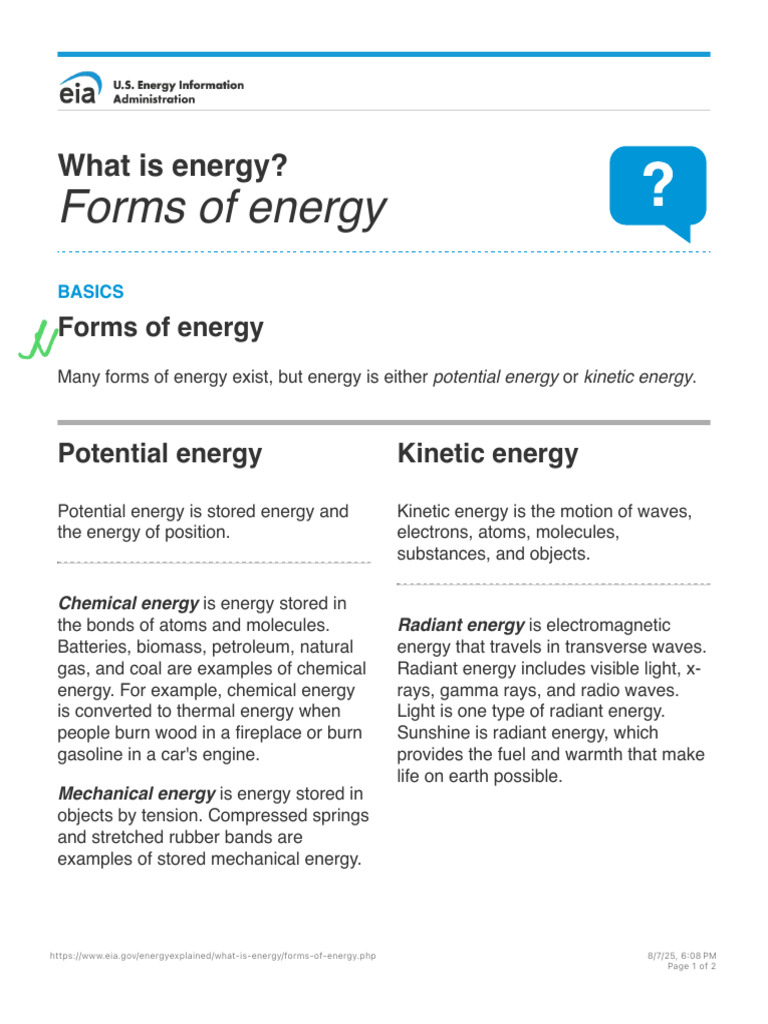 1c.forms of Energy - U.S. Energy Information Administration (EIA) | PDF ...