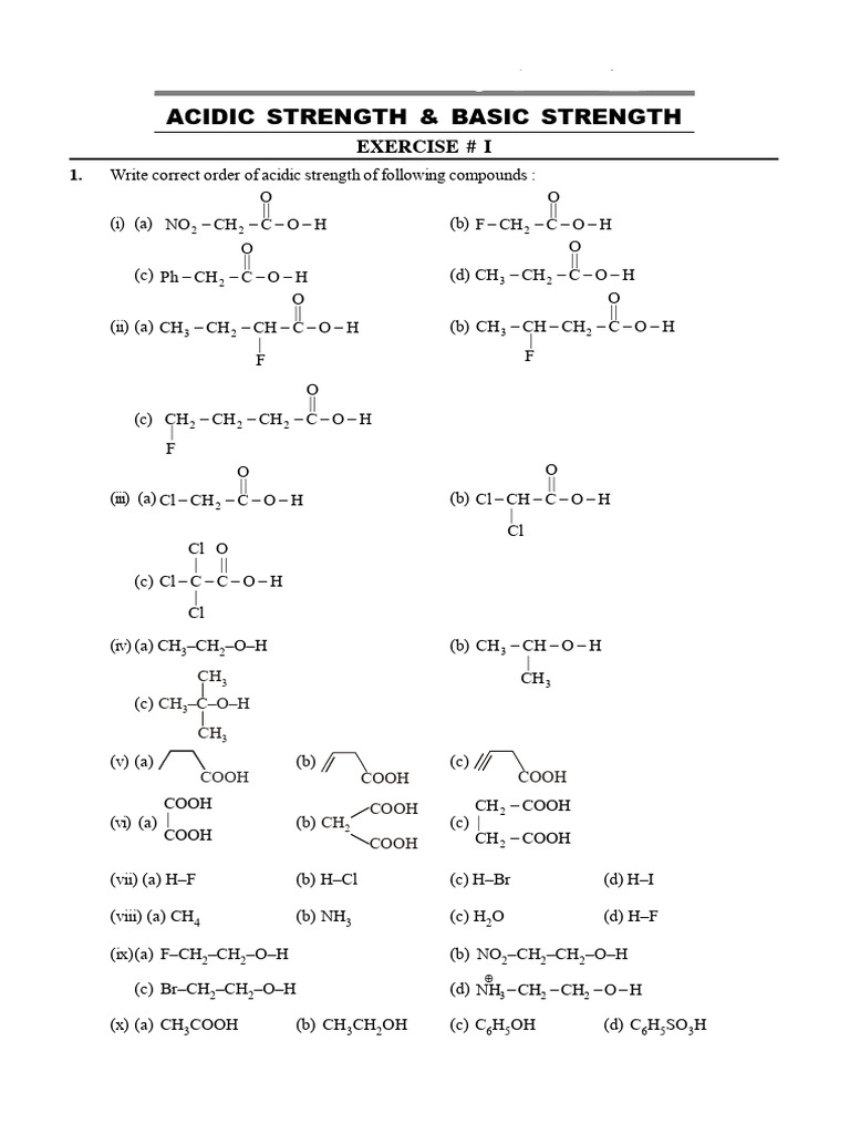 Organic Compounds: Acidic & Basic Strength | PDF | Amine | Chemical ...