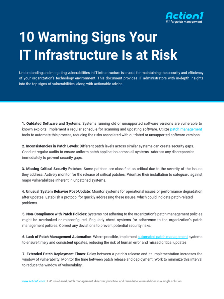 10 Warning Signs Your IT Infrastructure Is at Risk | PDF | Computer ...