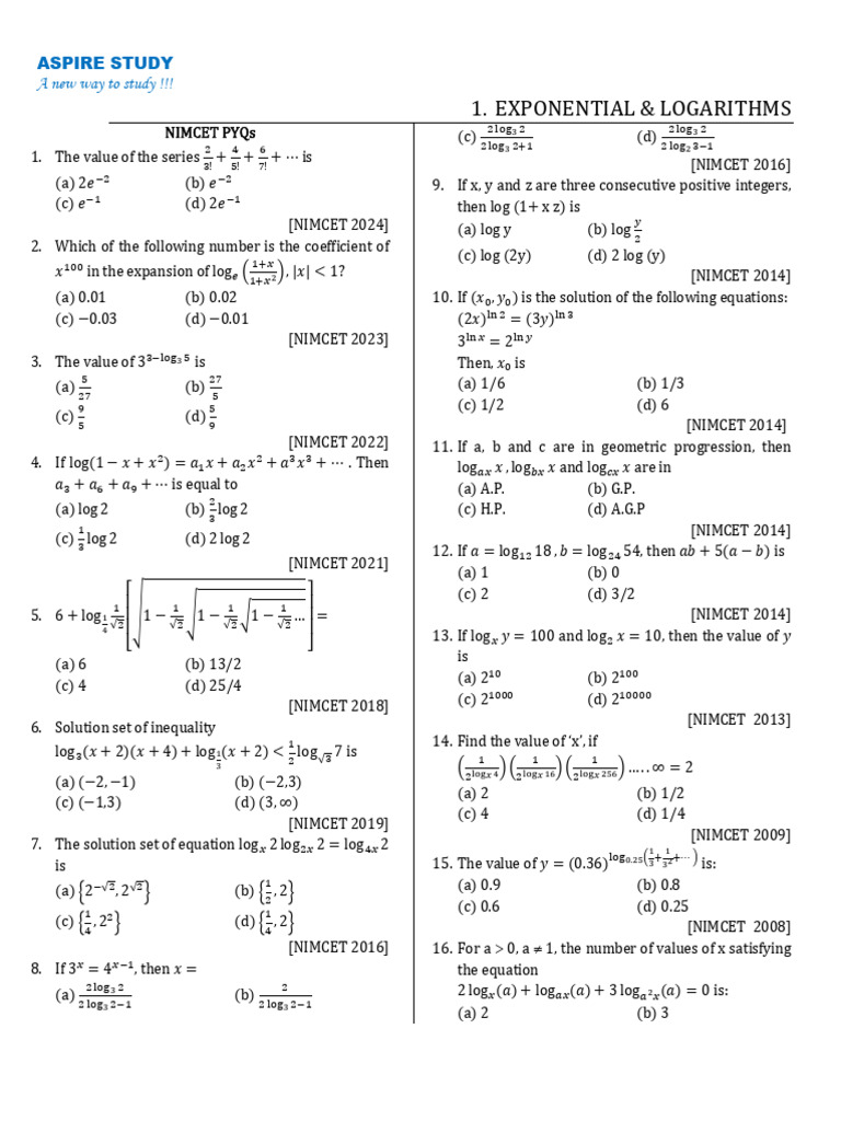 Log 32316369 | PDF | Logarithm | Mathematical Analysis