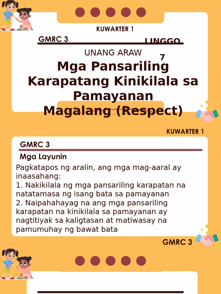 GMRC PPT W7Q1 Day 1 | PDF