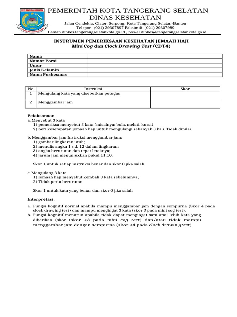 6. Mini Cog dan CDT4 | PDF