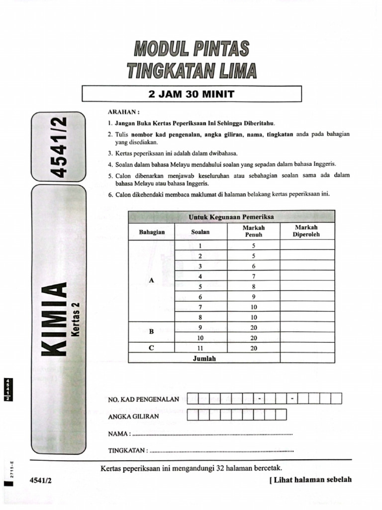 Kimia k2 Selangor (Set 1) | PDF
