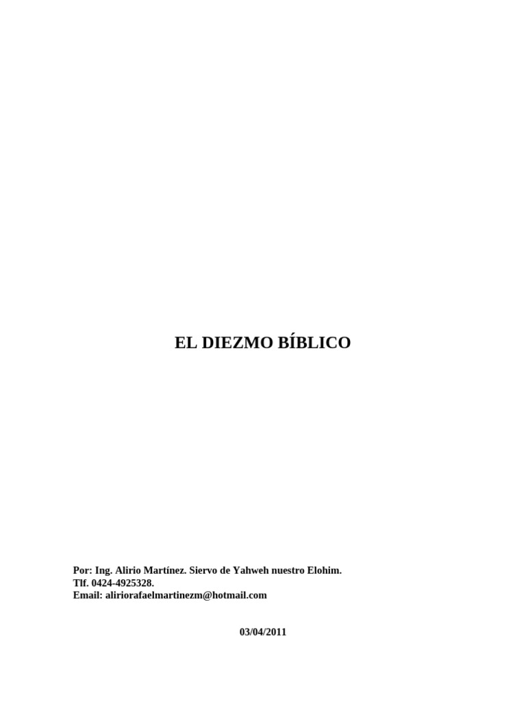 El Diezmo en la Biblia: Fundamentos | PDF | Diezmo | Sacerdote