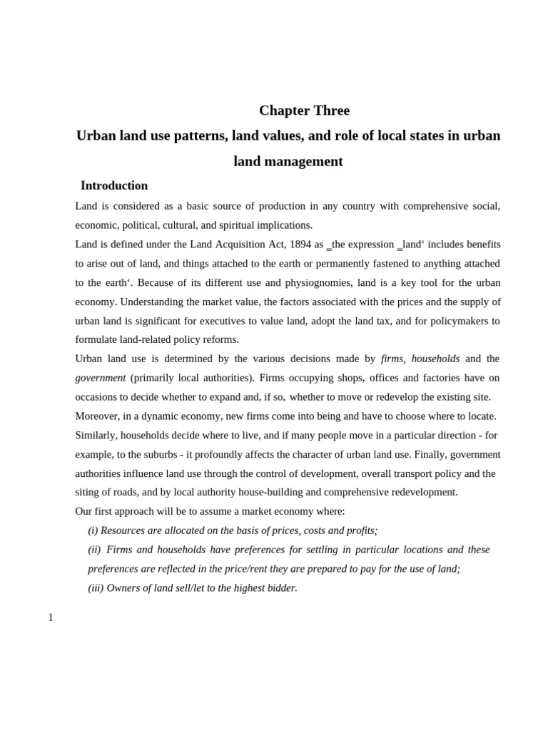 Urban Land Use and Value Dynamics | PDF | Market (Economics) | Poverty