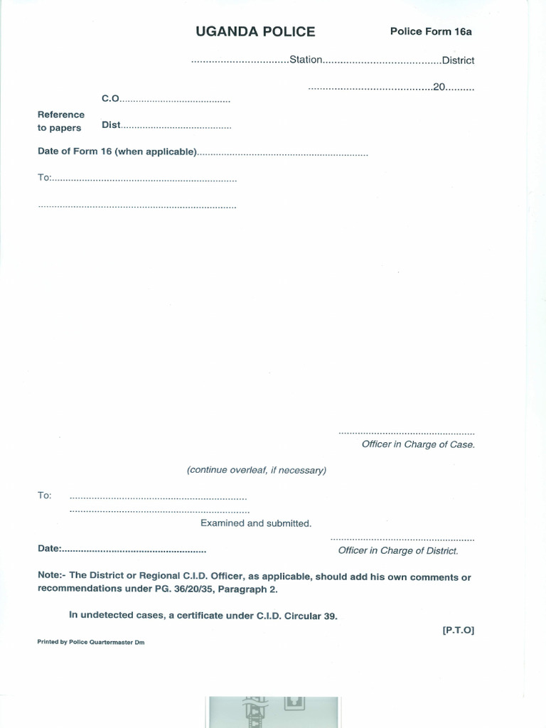 Crime Report Police Form 16a | PDF