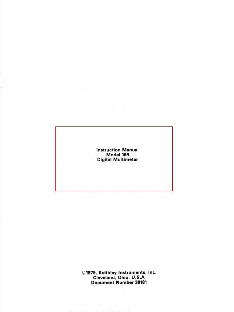 Model 169 Digital Multimeter Manual | PDF | Direct Current | Electrical ...