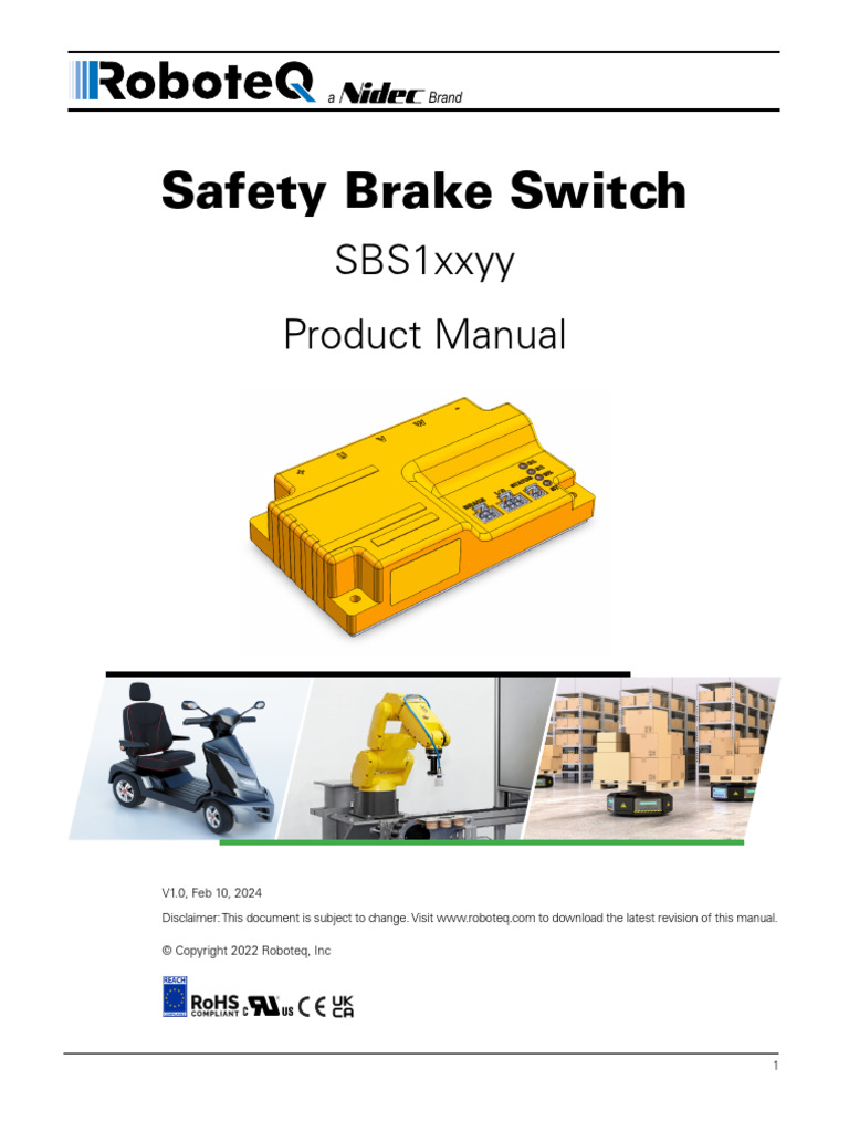 SBS1xxyy Safety Brake Switch Manual | PDF | Specification (Technical ...