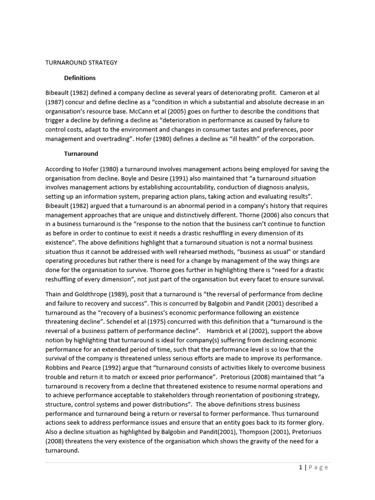 Turnaround Strategies for Business Recovery | PDF | Employment | Innovation