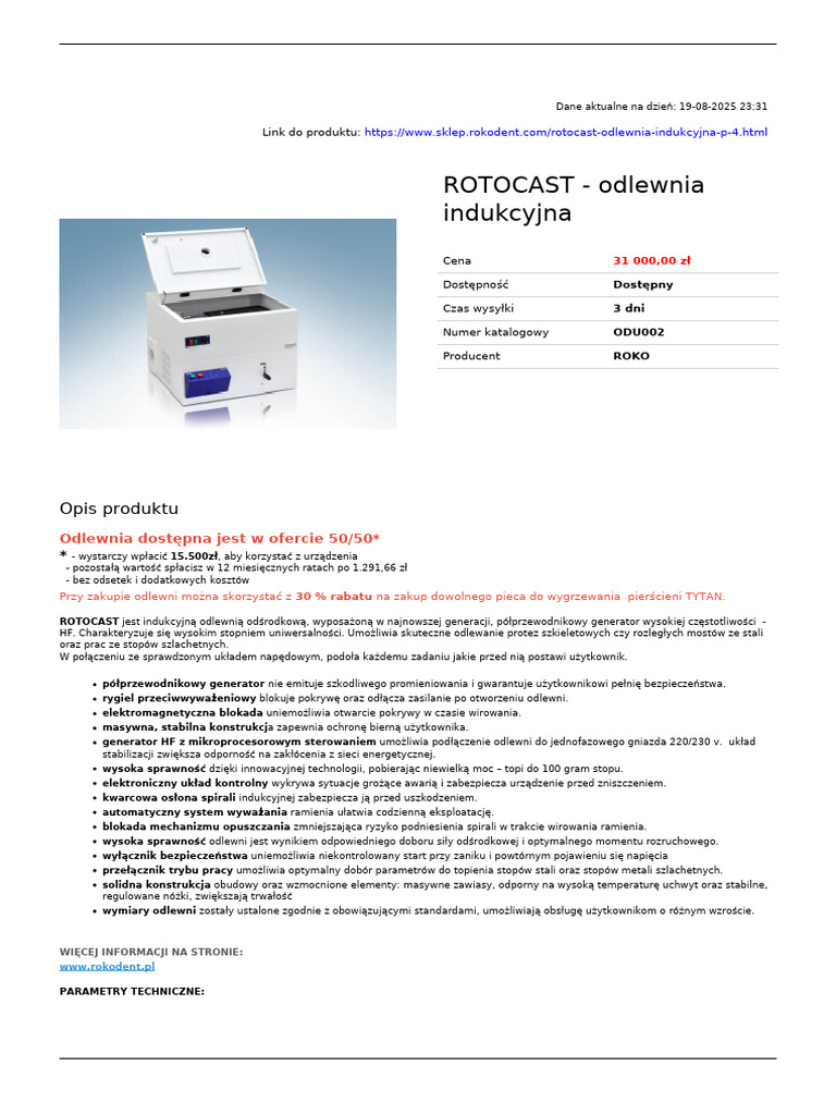 Rotocast Odlewnia Indukcyjna | PDF