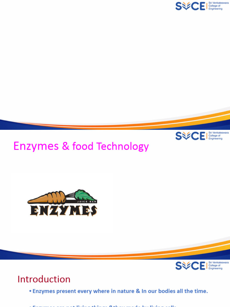 Enzymes - Food Technology - ppt1 | PDF | Enzyme | Foods