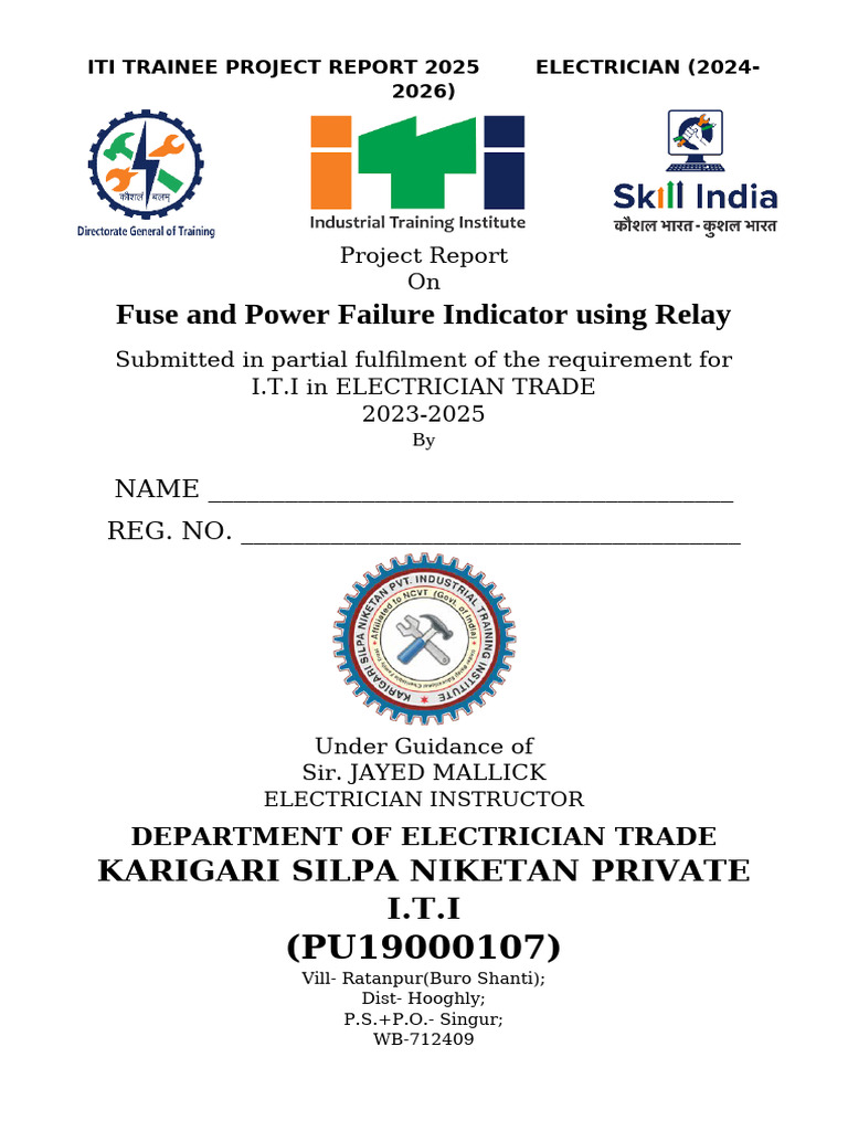 FRONT Fuse and Power Failure Indicator Using Relay | PDF