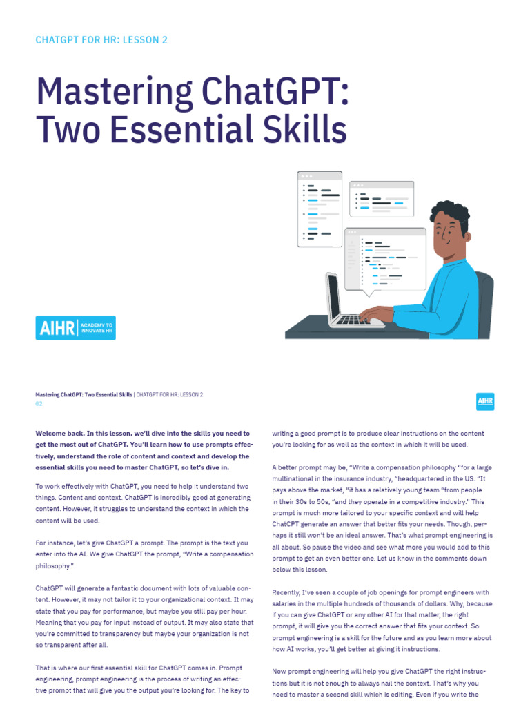 Mastering ChatGPT: Prompt Skills Explained | PDF | Cognitive Science ...