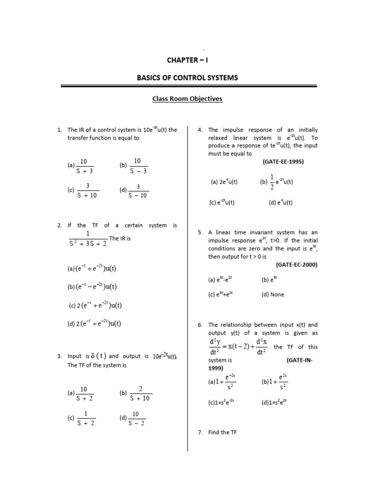 Control System MCQ Compressed 1 | PDF | Feedback | Control Theory