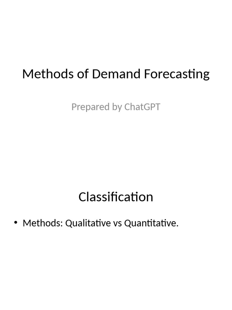Demand Forecasting Methods | PDF