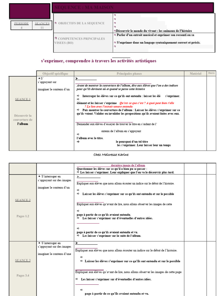 Séquence d'écoute : Ma Maison en TPS/PS | PDF