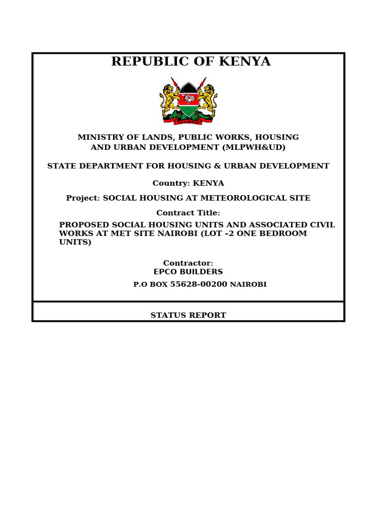 Kenya Social Housing Project Update | PDF | Concrete | Building Technology