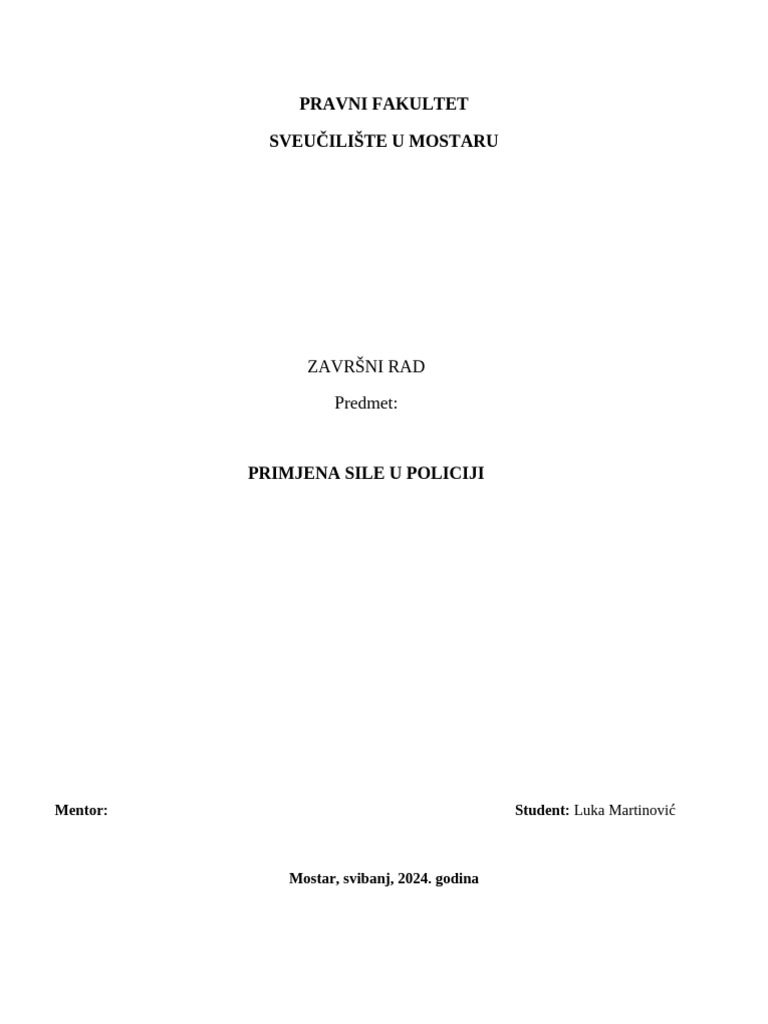 Standard Primjene Sile | PDF