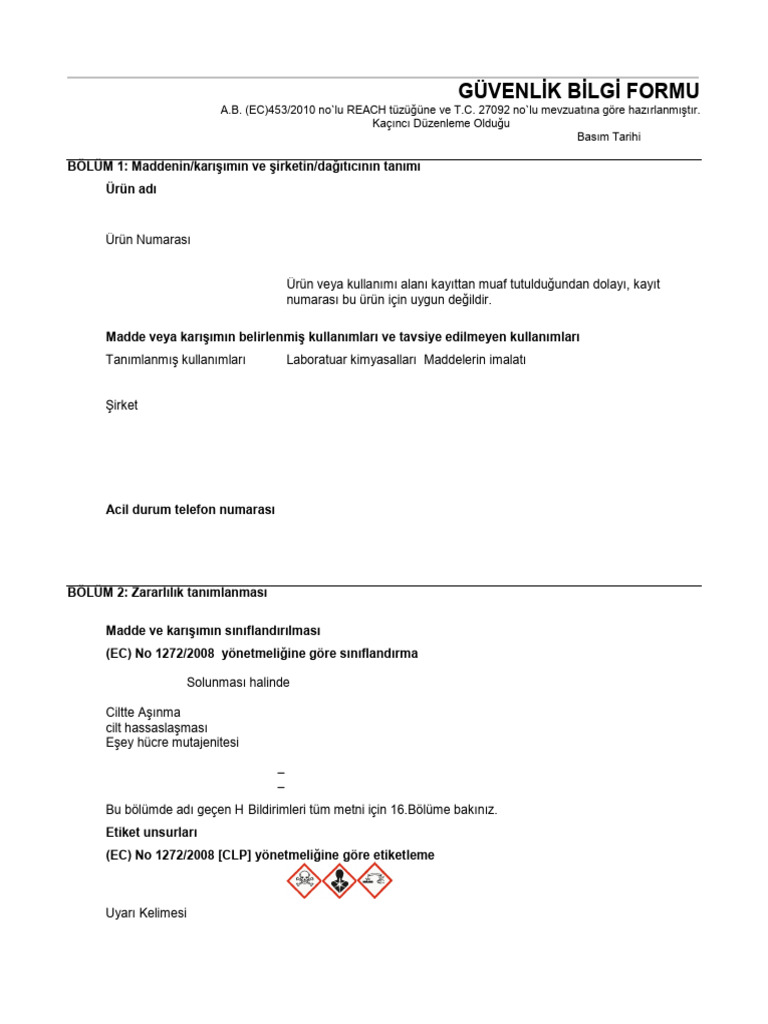 Safety Data Sheet - Formaldehyde | PDF