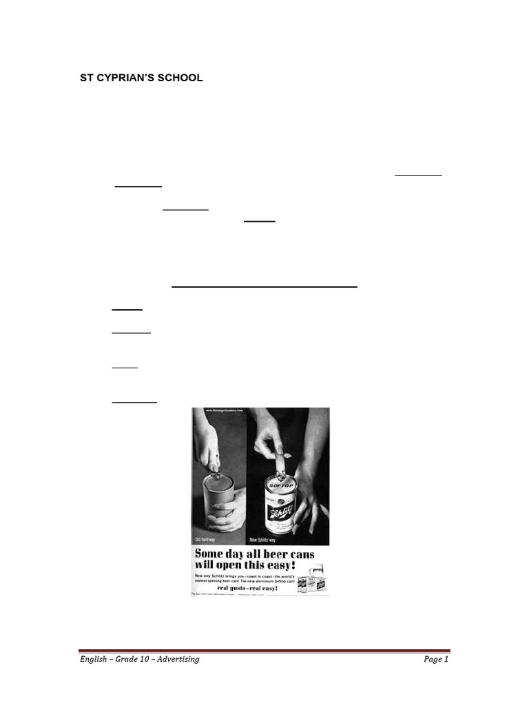 Advertising Strategies for Grade 10 | PDF | Advertising | Greed