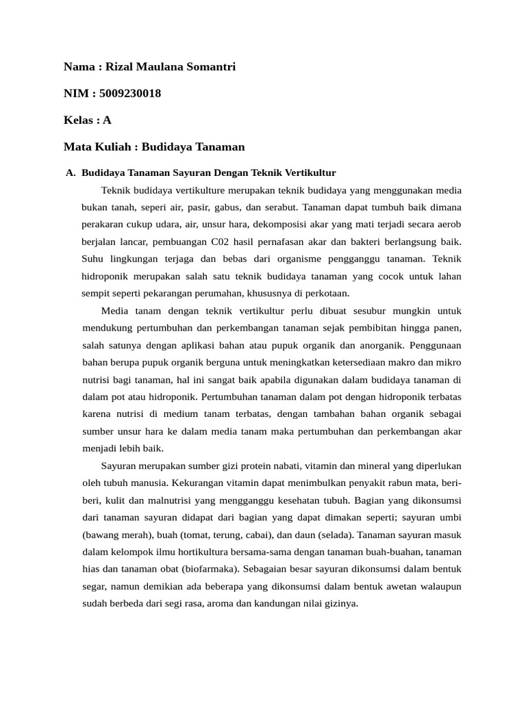 Tugas Budidaya Tanaman | PDF
