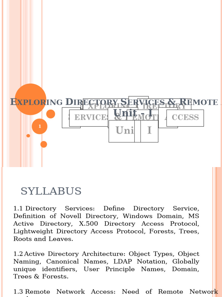 Directory Services and Remote Access Overview | PDF | Active Directory ...