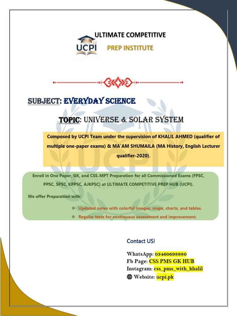Universe and Solar System Overview | PDF | Stars | Universe