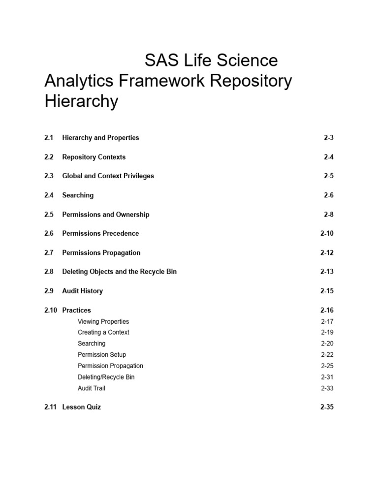 5 - Life Science Analytics Framework Essentials - Lesson 2 | PDF ...
