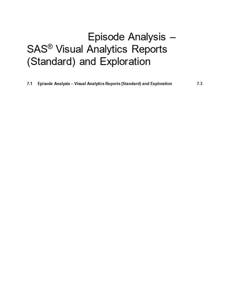 Episode Analysis in SAS Visual Analytics | PDF | Sas (Software ...