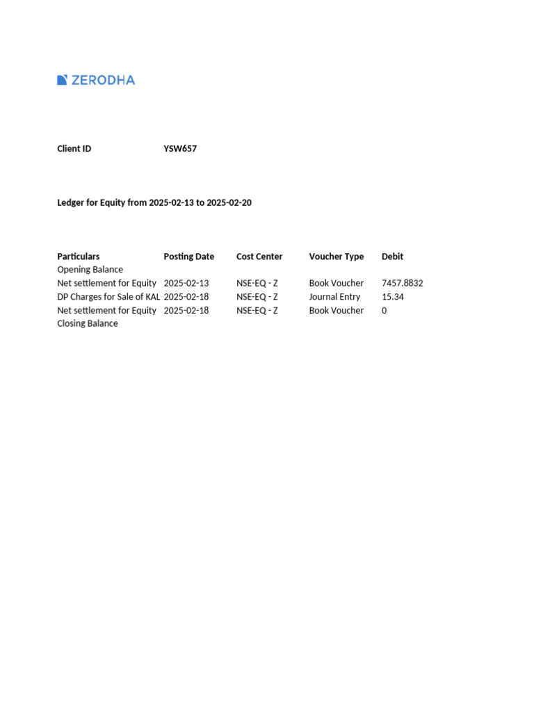 Equity Ledger Summary: Feb 2025 | PDF