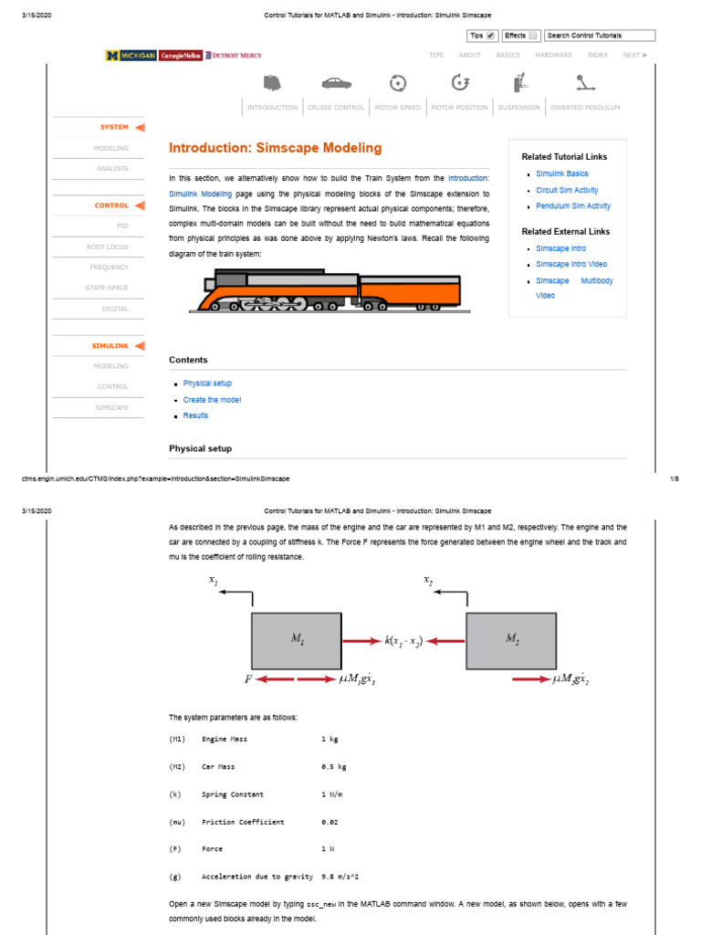 5 Control Tutorials For MATLAB and Simulink - Introduction - Simulink Simscape | PDF | Damping ...