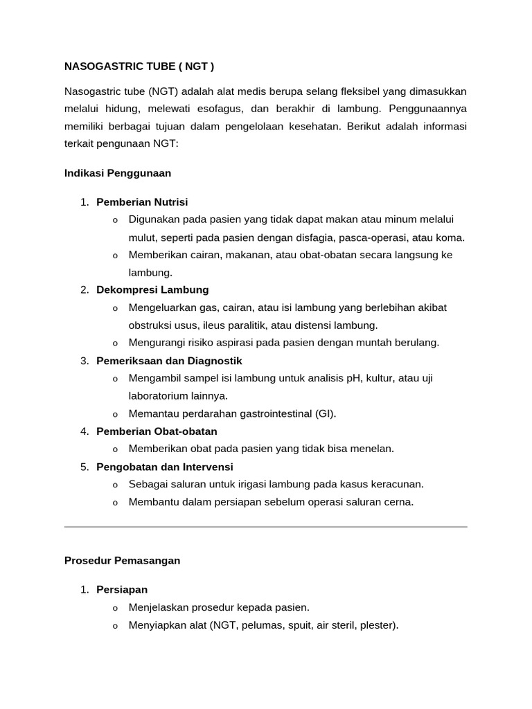 Nasogastric Tube | PDF