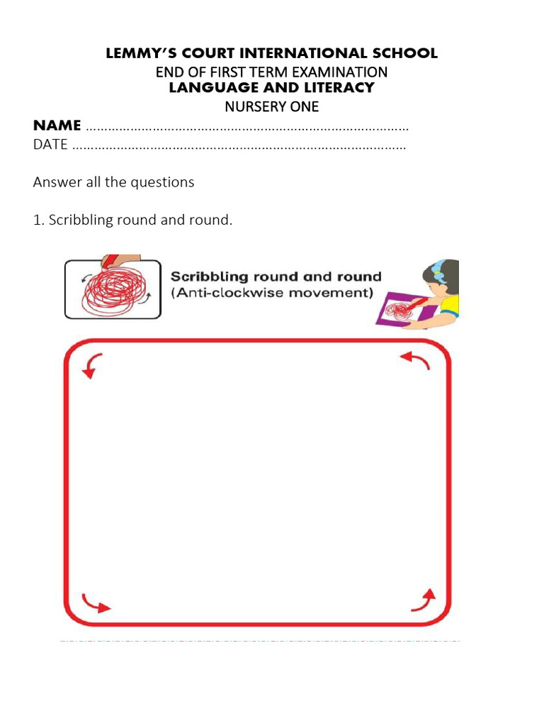 Nursery One Exam: Language & Literacy | PDF