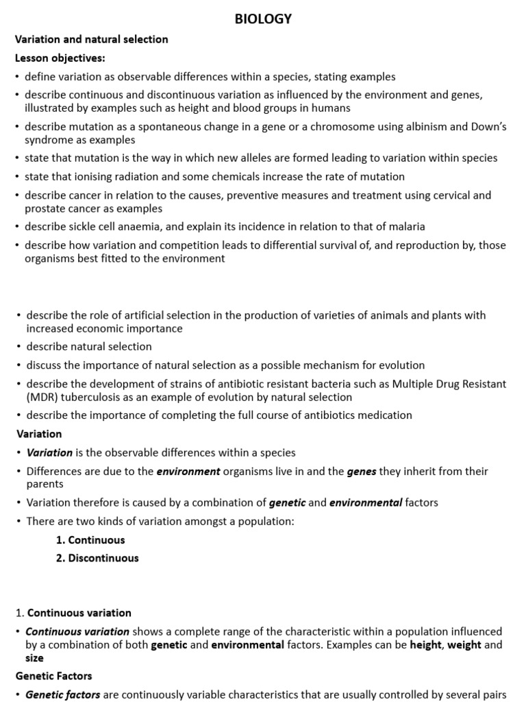 15 Variation and Natural Selection | PDF | Genotype | Genetic Diversity