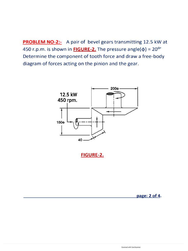 Bevel Gear Problems 2 and 3 | PDF