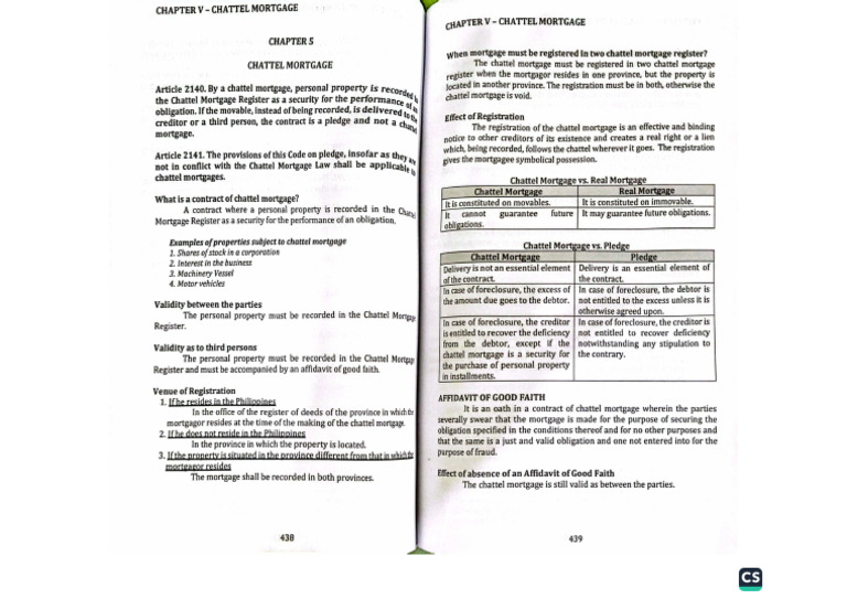 Chattel Mortgage | PDF