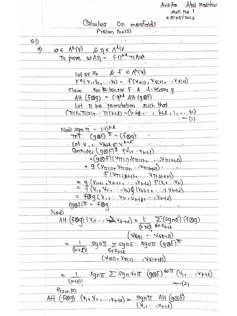 Calculus On Manifolds | PDF