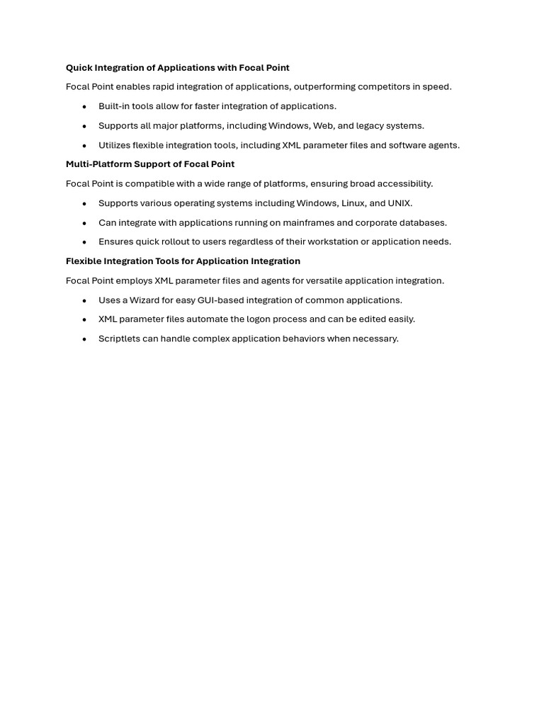 Quick Integration of Applications With Focal Point | PDF