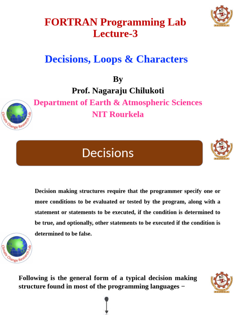 Intro Fortran Lecture 3 | PDF | Control Flow | String (Computer Science)