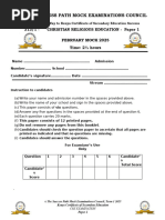 2025 Syro-Malabar Catechism Exam Format | PDF | Multiple Choice ...