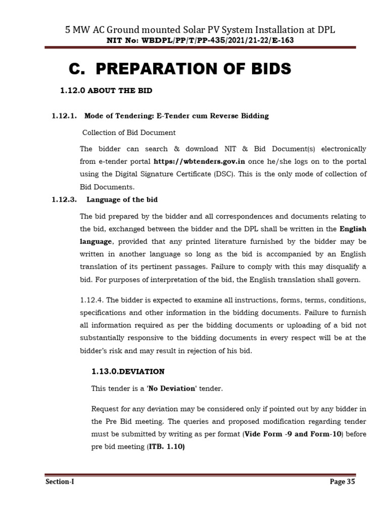 5 MW Solar PV System Bid Preparation Guide | PDF