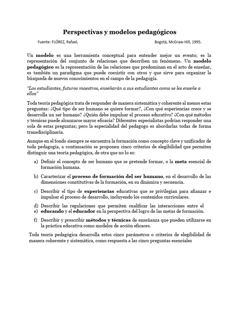1 El Modelo Pedagógico Tradicional | PDF | Pedagogía | Enseñando