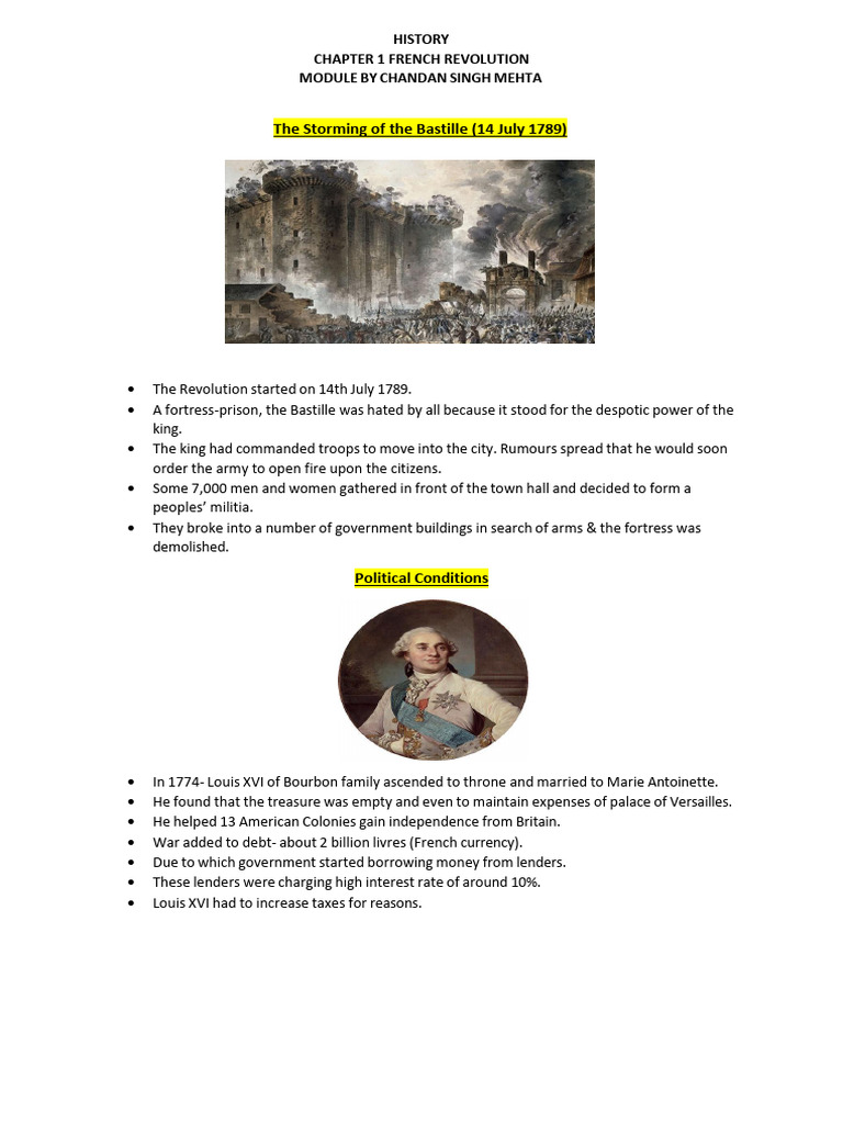 History Chapter 1 French Revolution202425 Watermark 3 1 1 1 | PDF ...