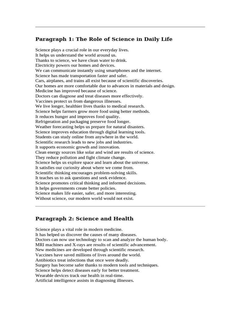 The Impact of Science on Daily Life | PDF | Agriculture | Science