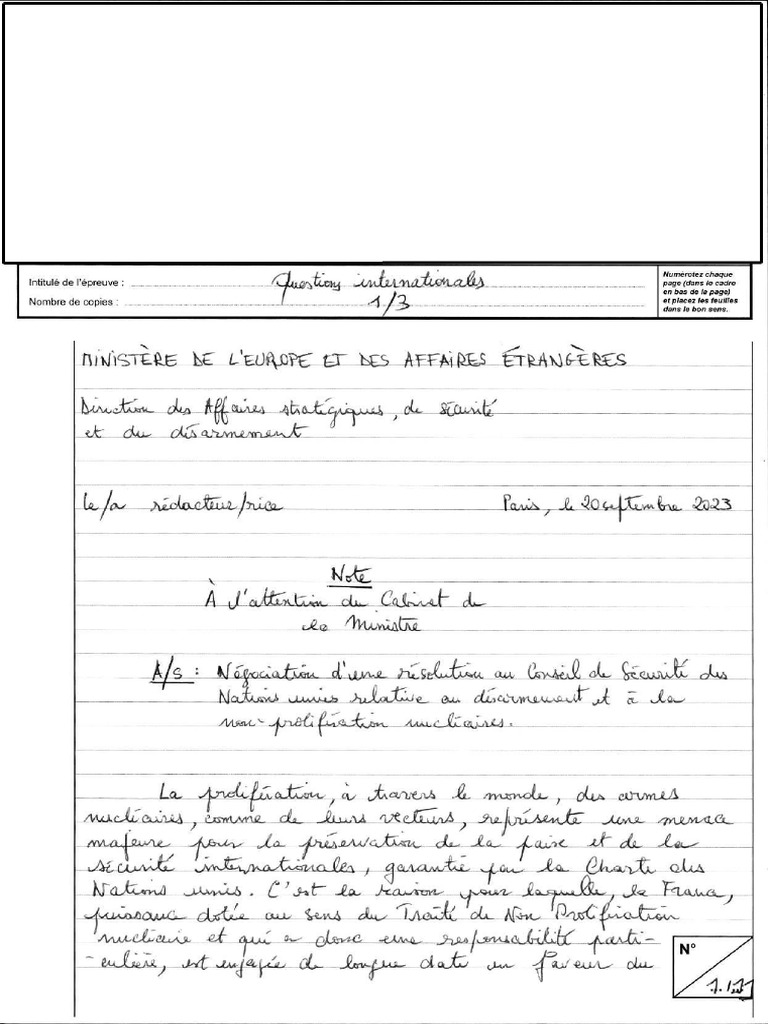 La Note Diplomatique | PDF