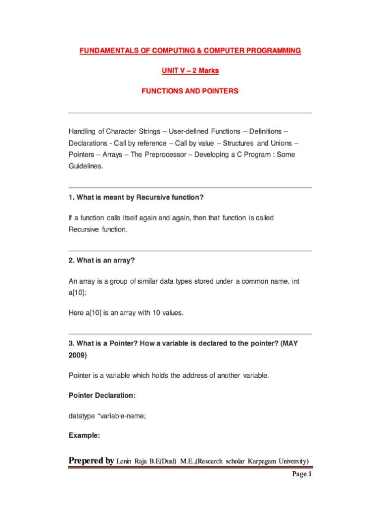 Fundamentals of Computing & Computer Programming - Fundamentals_of_computer_programming | PDF