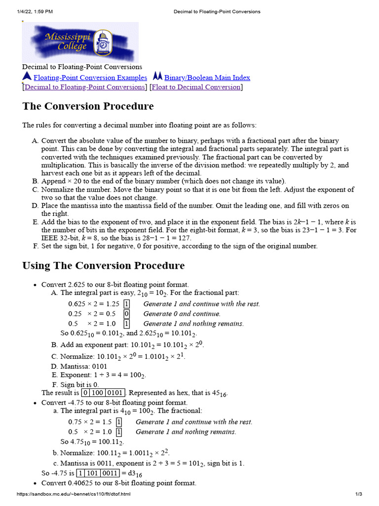 1 - Decimal To Floating-Point Conversions | PDF | Theory Of Computation | Number Theory