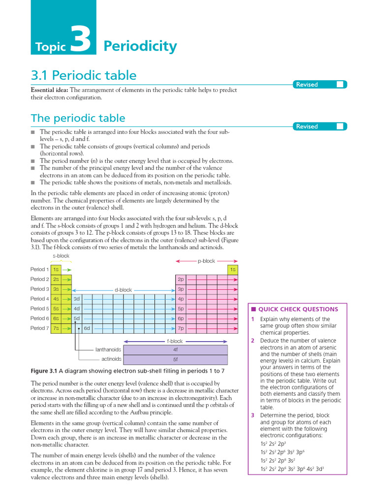 Periodicity | PDF | Periodic Table | Ion
