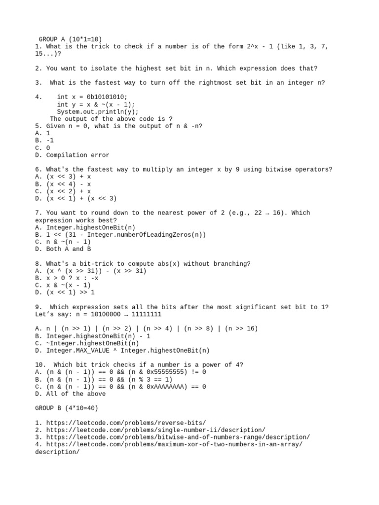 Bit Test | PDF