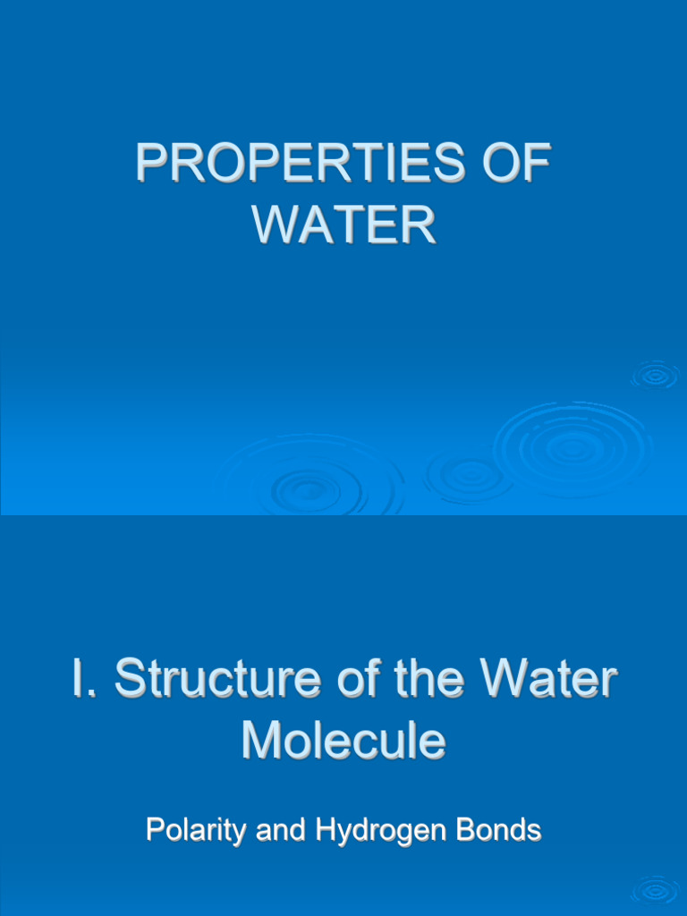 LC103 Prperties of Water | PDF | Water | Properties Of Water